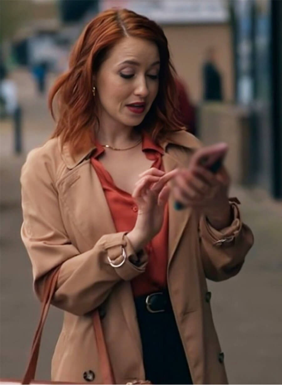 Emily Tennant The Wish Swap 2025 Casey Brown Coat – JacketVendor