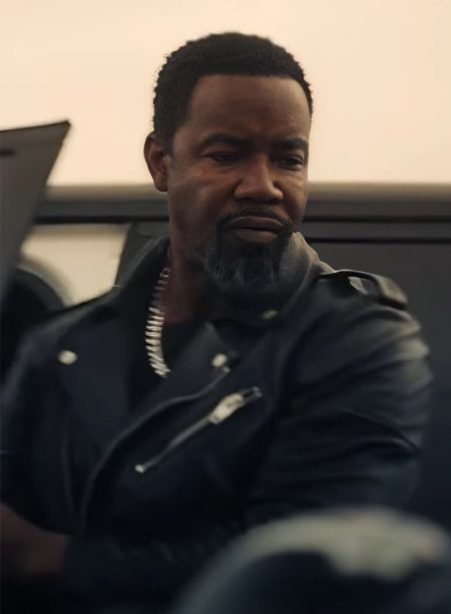 Trouble Man 2025 Michael Jai White Jaxen Black Leather Jacket ...